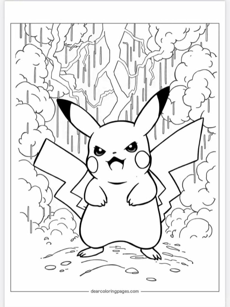 100+ Tranh tô màu Pikachu siêu dễ thương cho bé phát triển sáng tạo