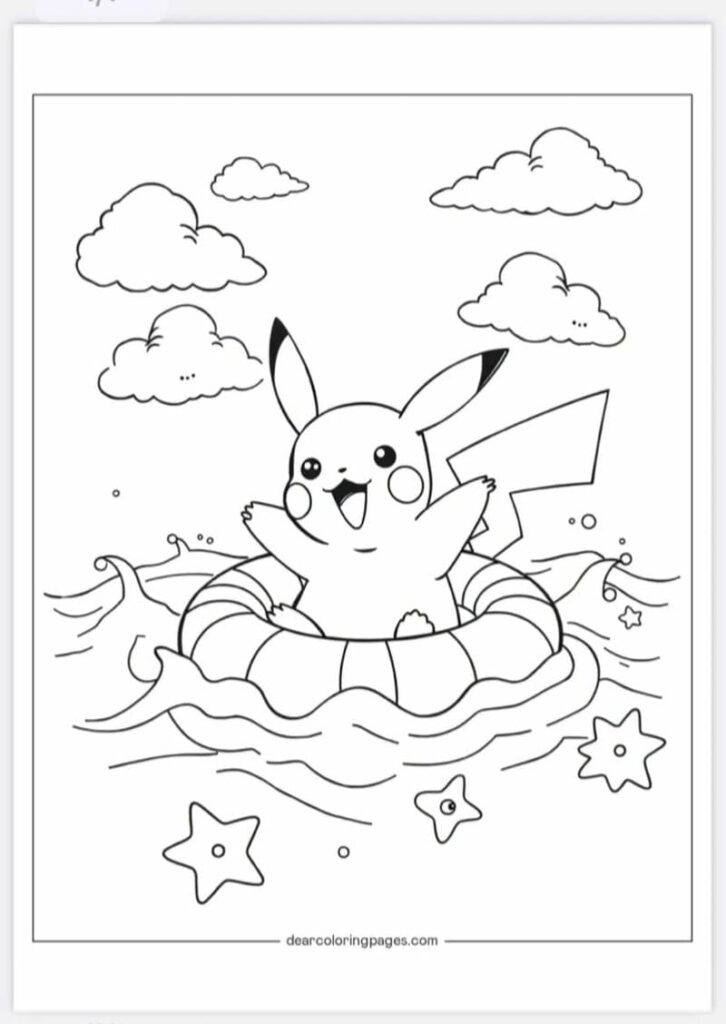 100+ Tranh tô màu Pikachu siêu dễ thương cho bé phát triển sáng tạo