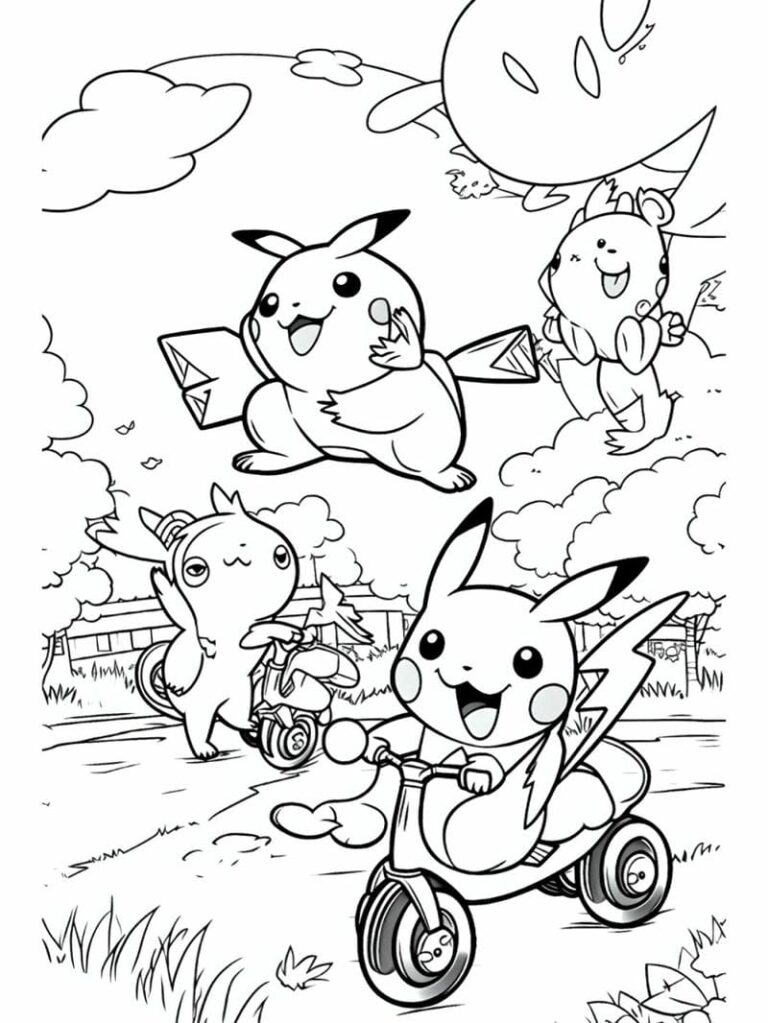100+ Tranh tô màu Pikachu siêu dễ thương cho bé phát triển sáng tạo