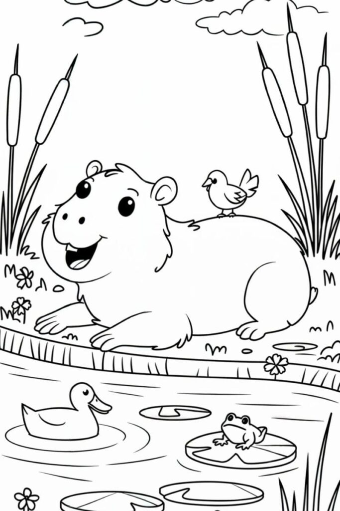 100+ Tranh tô màu capybara đẹp, dễ thương giúp bé phát triển khả năng ...