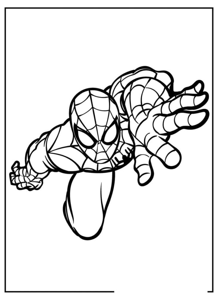 100+ Tranh tô màu Spider Man siêu anh hùng, giúp bé phát triển sáng tạo